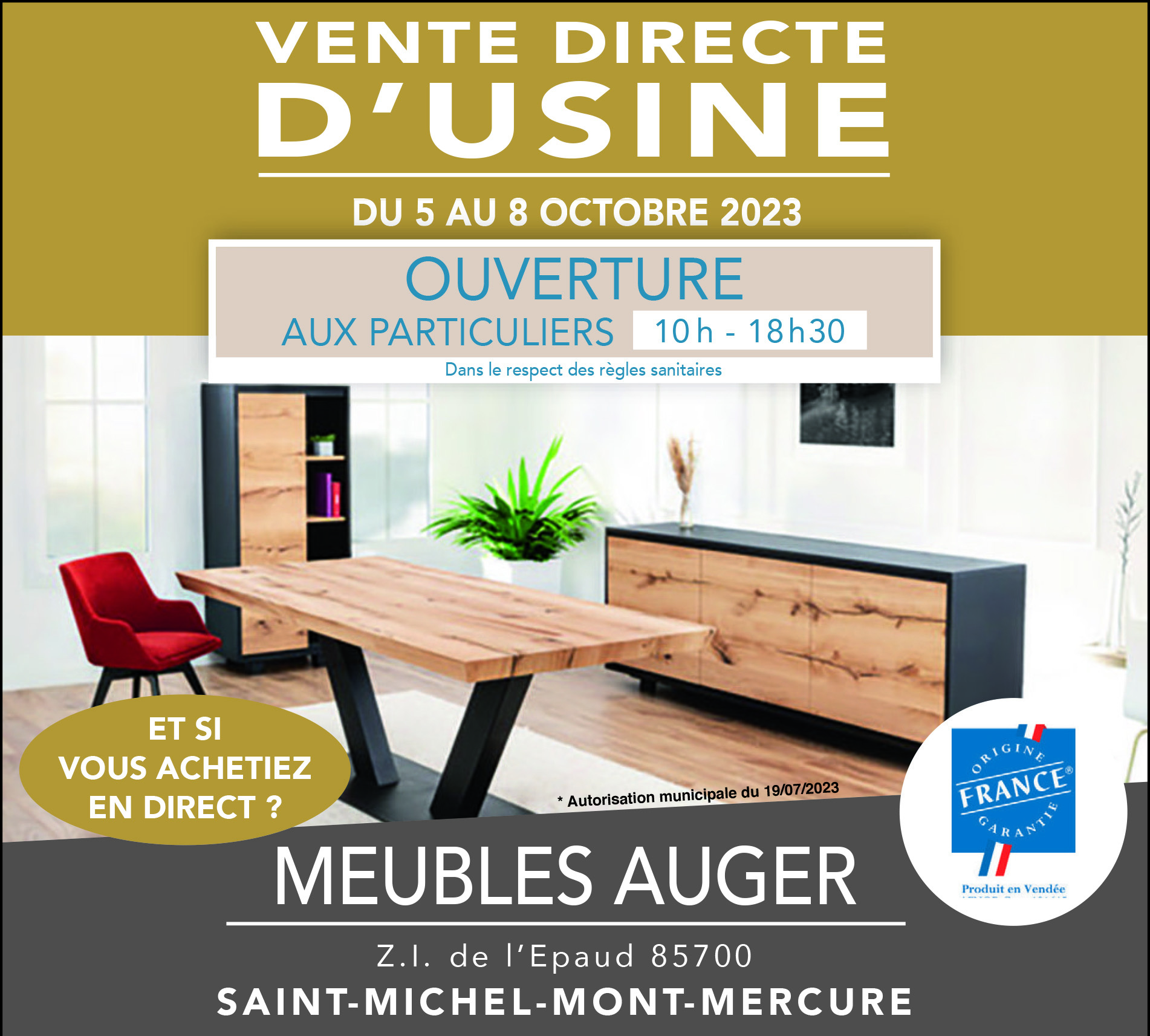 Vente directe meubles bois massif | MEUBLES FRANCK AUGER